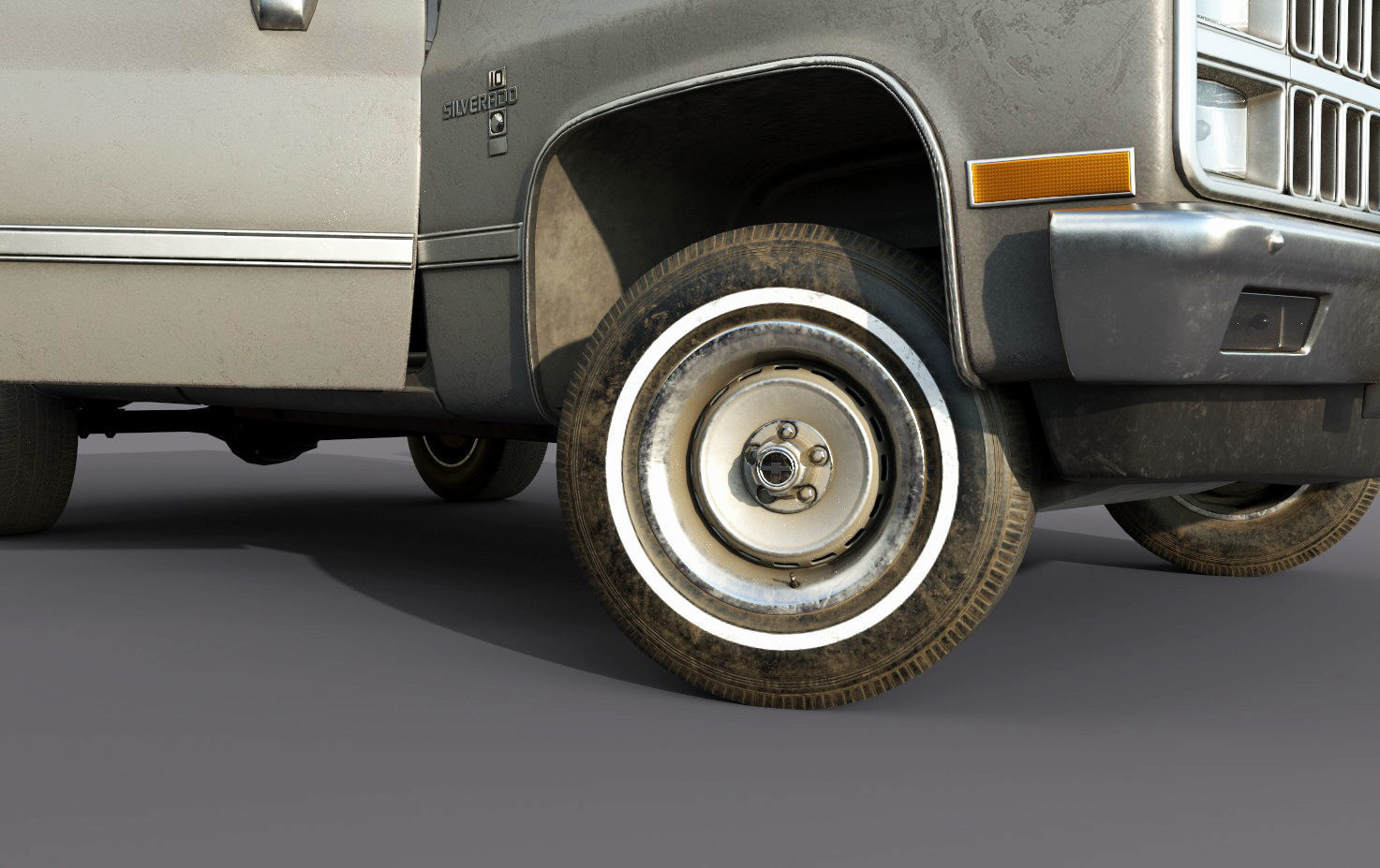 3D model Chevrolet C10 1982 Grey VR / AR / low-poly | CGTrader