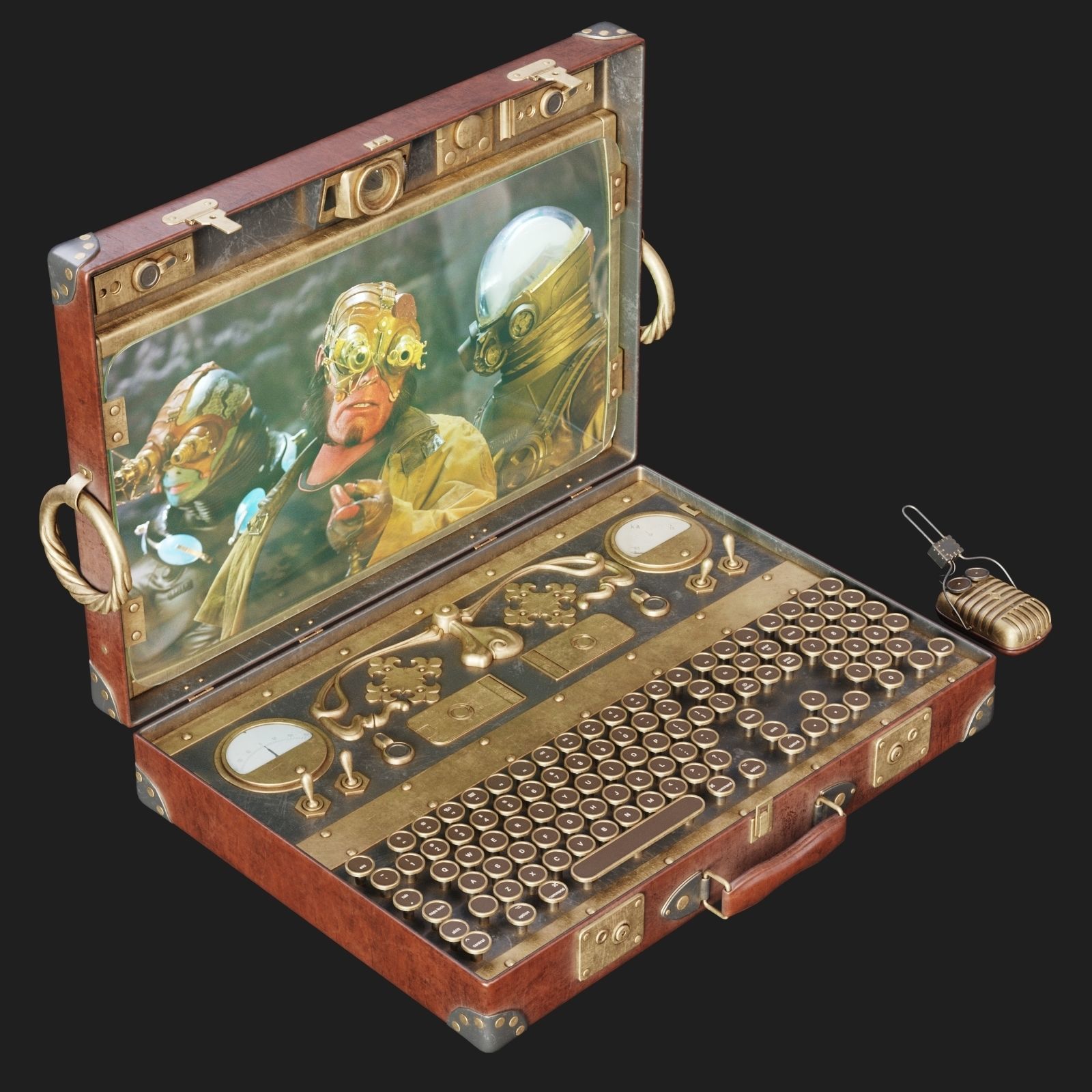 Steampunk Laptop 3D model | CGTrader