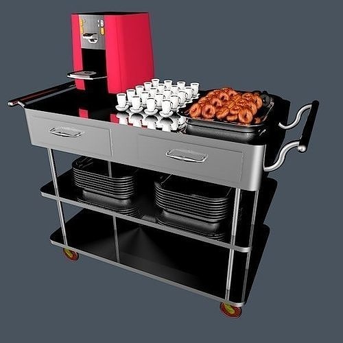 hHospital breakfast service cart 3D model | CGTrader