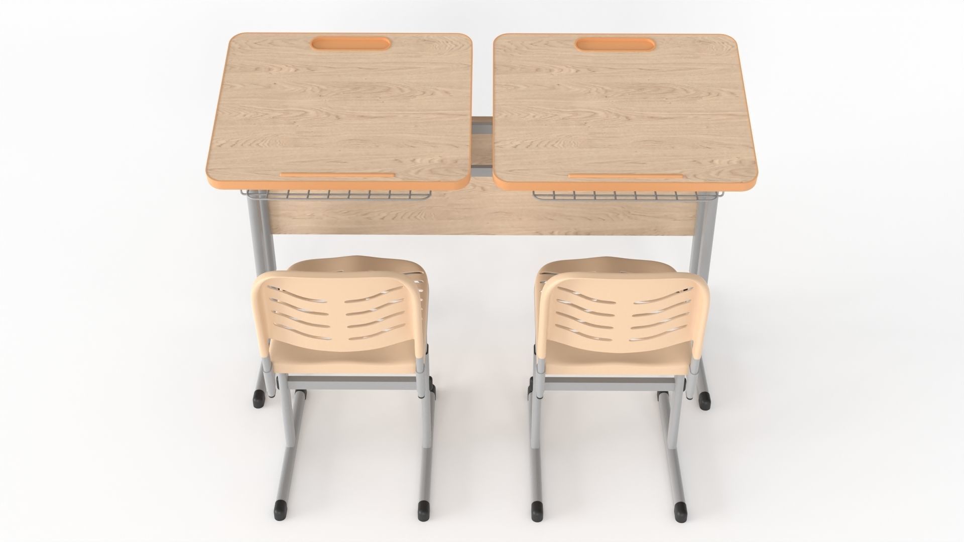 Double Scool Table 3D model | CGTrader