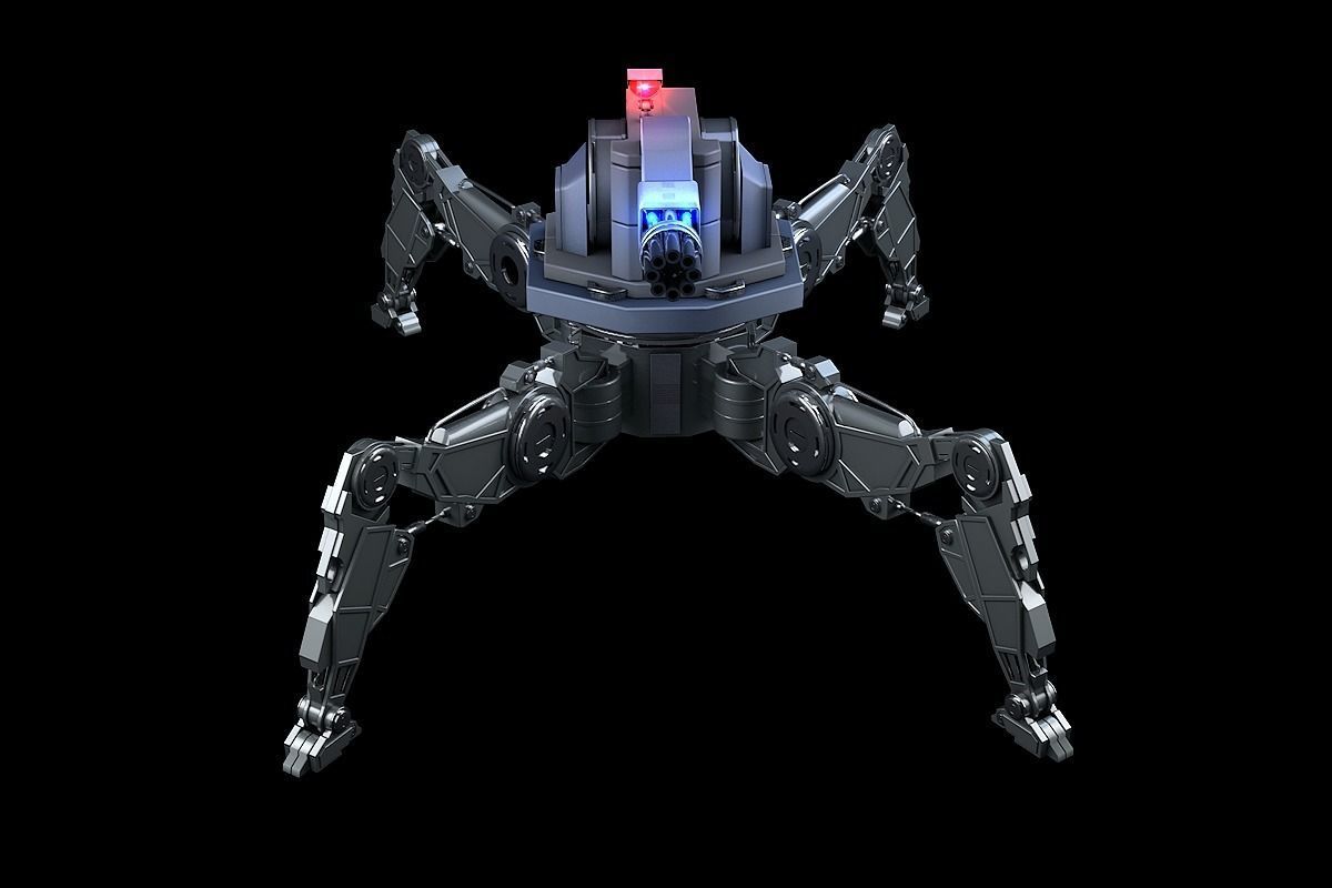 3D model turret robot with machine gun VR / AR / low-poly | CGTrader