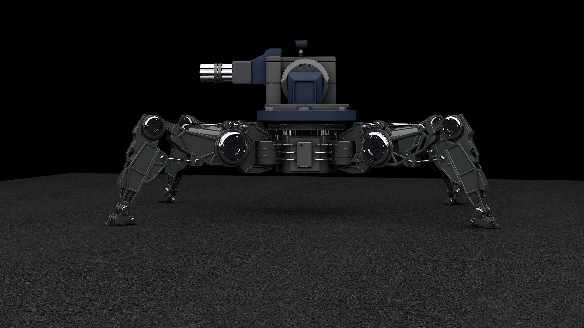 3D model turret robot with machine gun VR / AR / low-poly | CGTrader