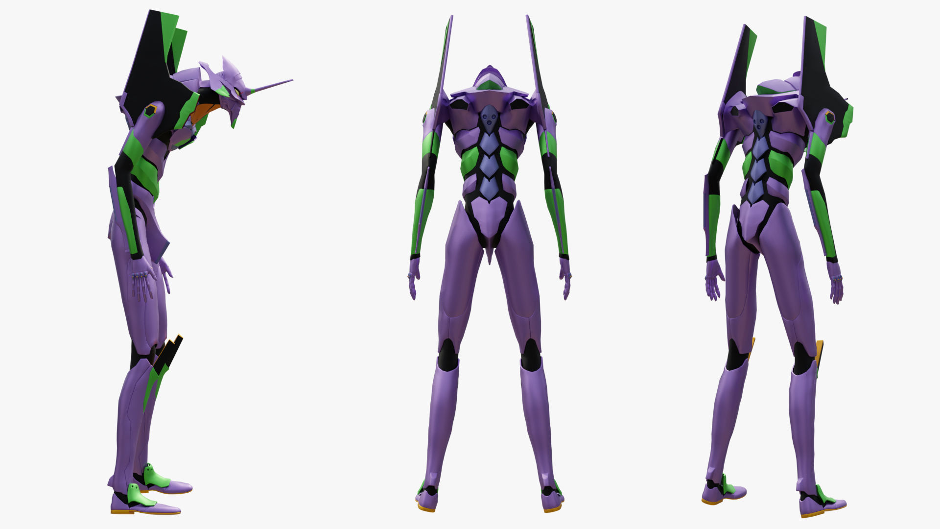 3D model Rigged EVA 01 Unit Neon Genesis Evangelion VR / AR / low-poly ...