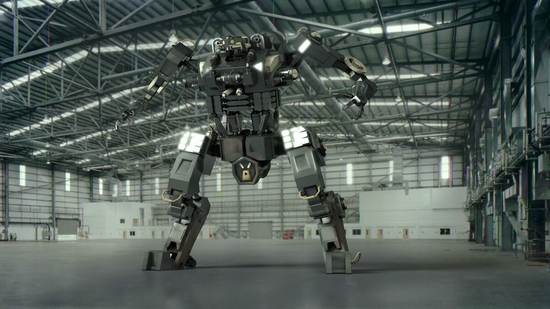 robot warmachine 3D model rigged | CGTrader