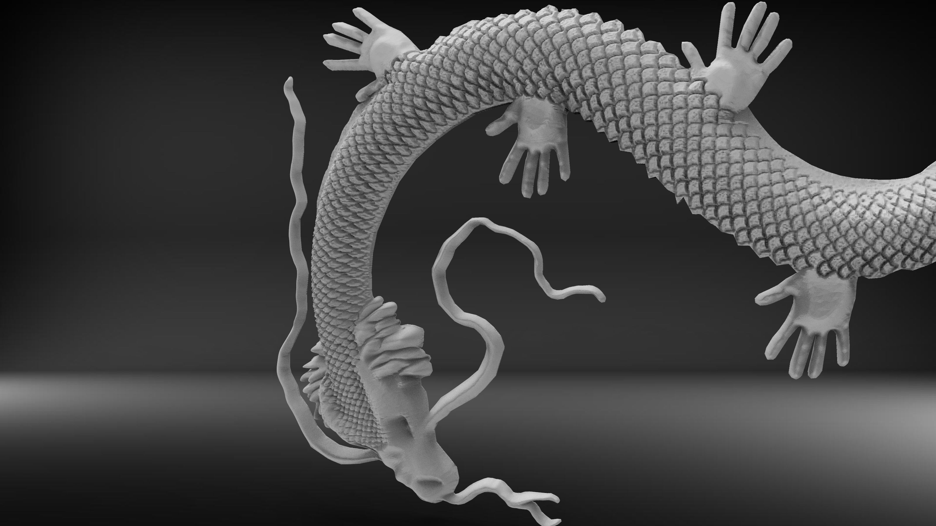 chinese dragon bas relief 3D print model 3D model 3D printable | CGTrader