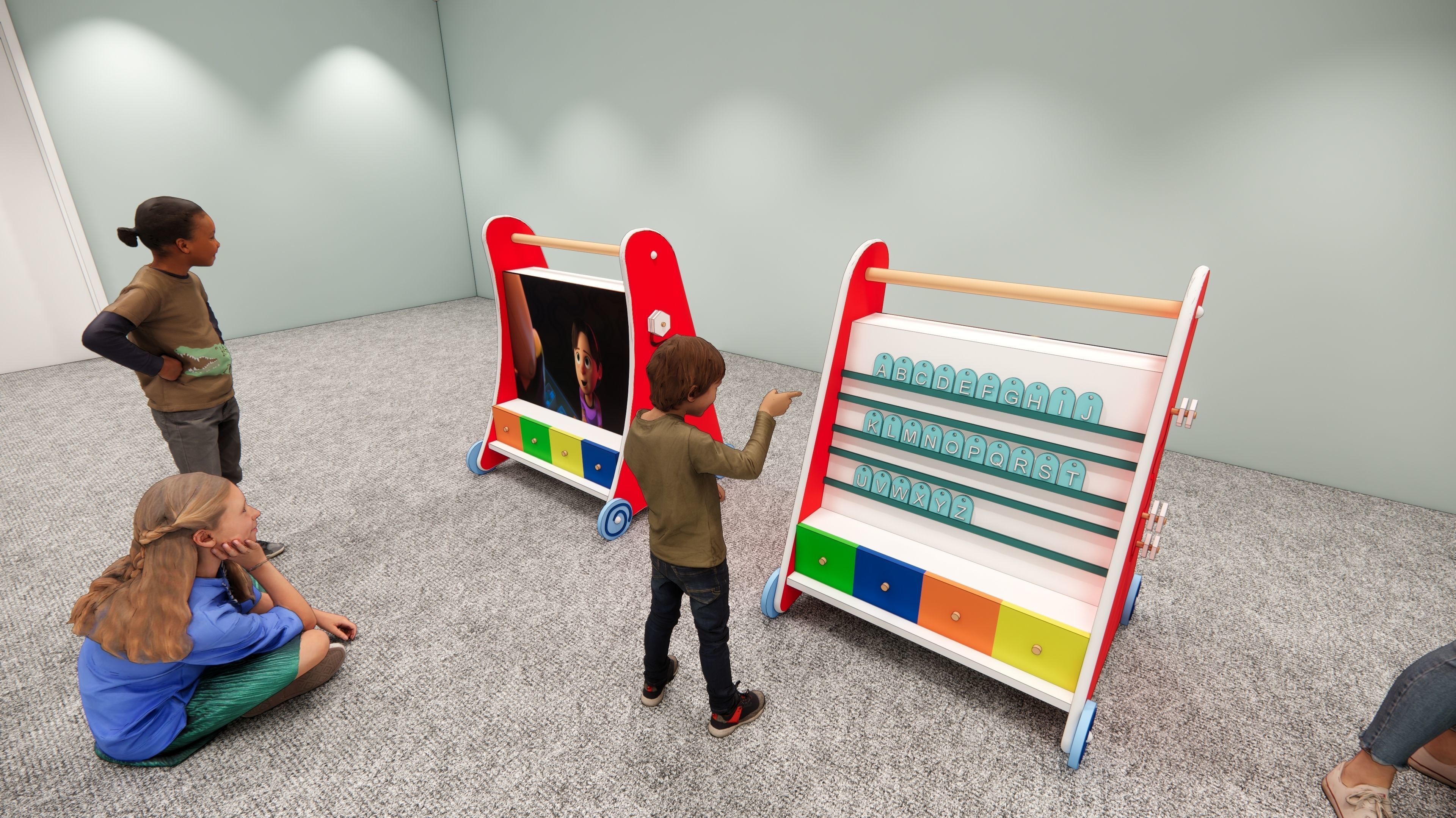 Multifunction kids board 3D model animated FBX STL RFA