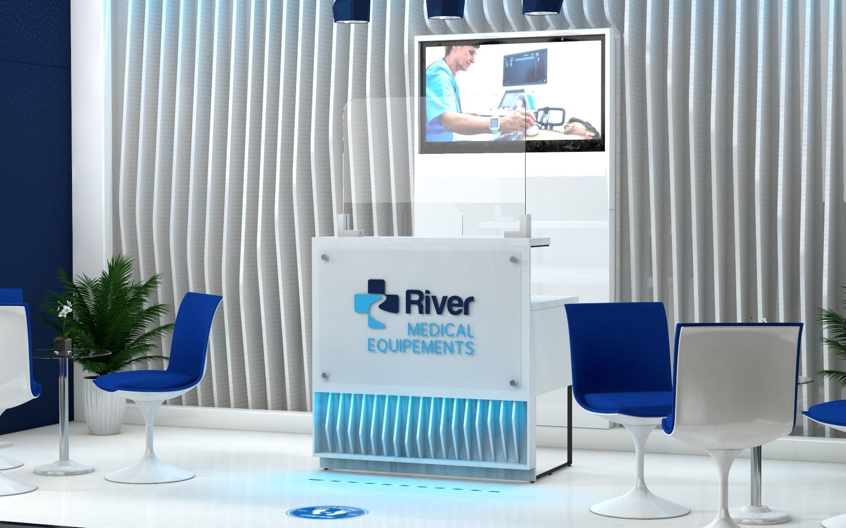 Medical exhibition stand 3D model | CGTrader