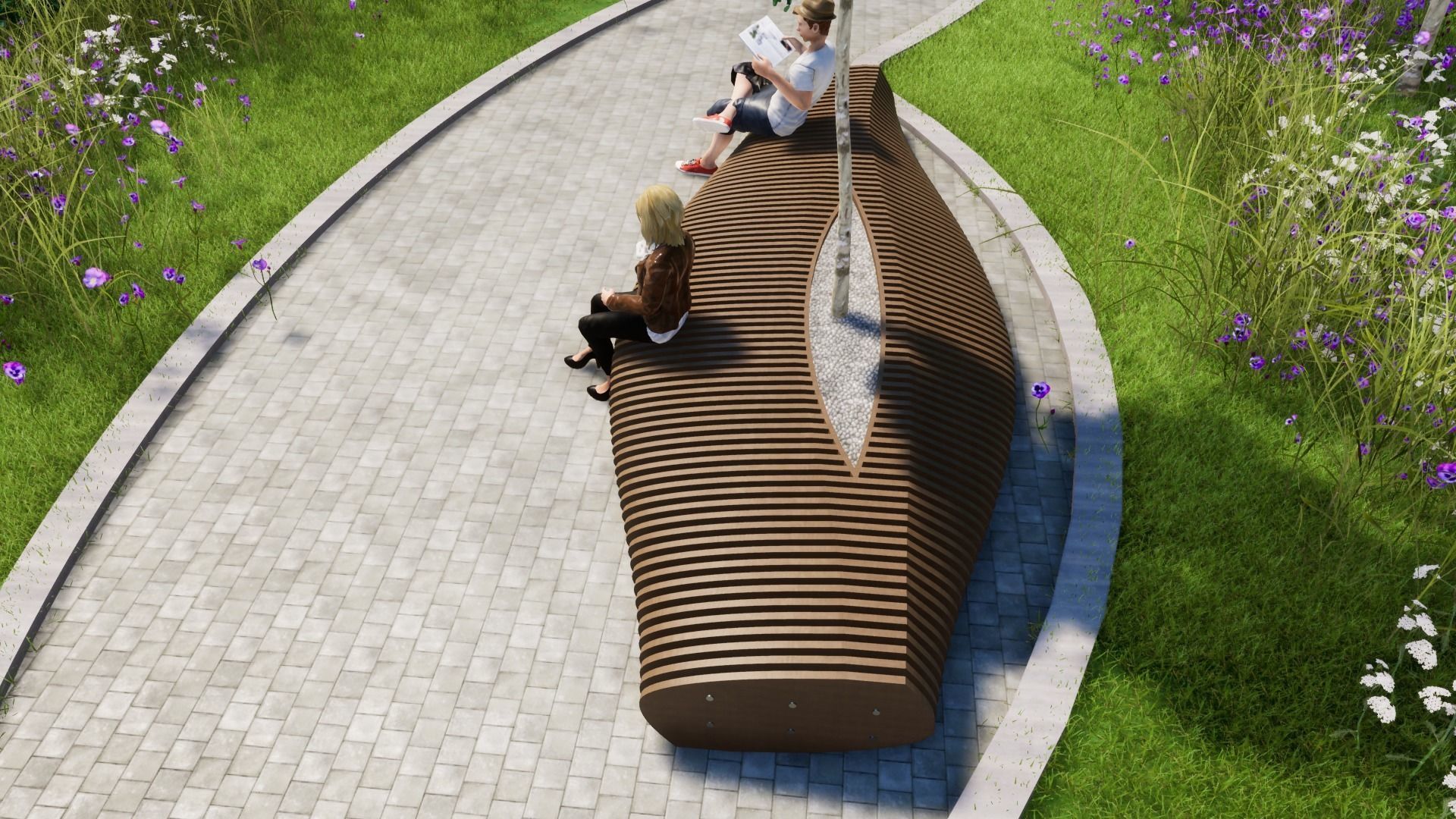 3D model PARAMETRIC BENCH VR / AR / low-poly | CGTrader