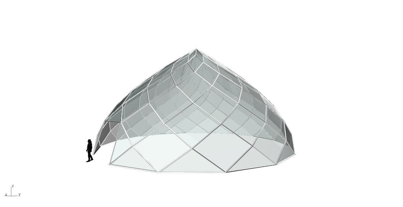 Pointed Dome with Door Opening and enclosure Panels 3D model | CGTrader