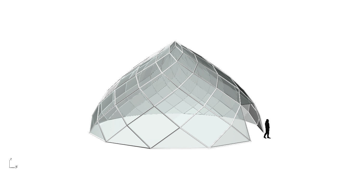 Pointed Dome with Door Opening and enclosure Panels 3D model | CGTrader