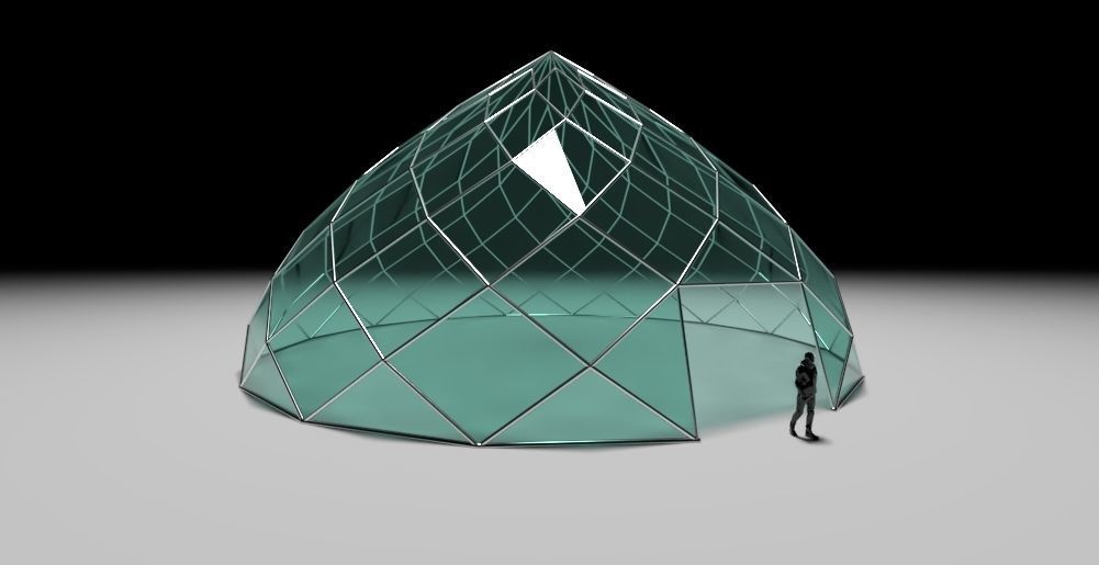 Pointed Dome with Door Opening and enclosure Panels 3D model | CGTrader
