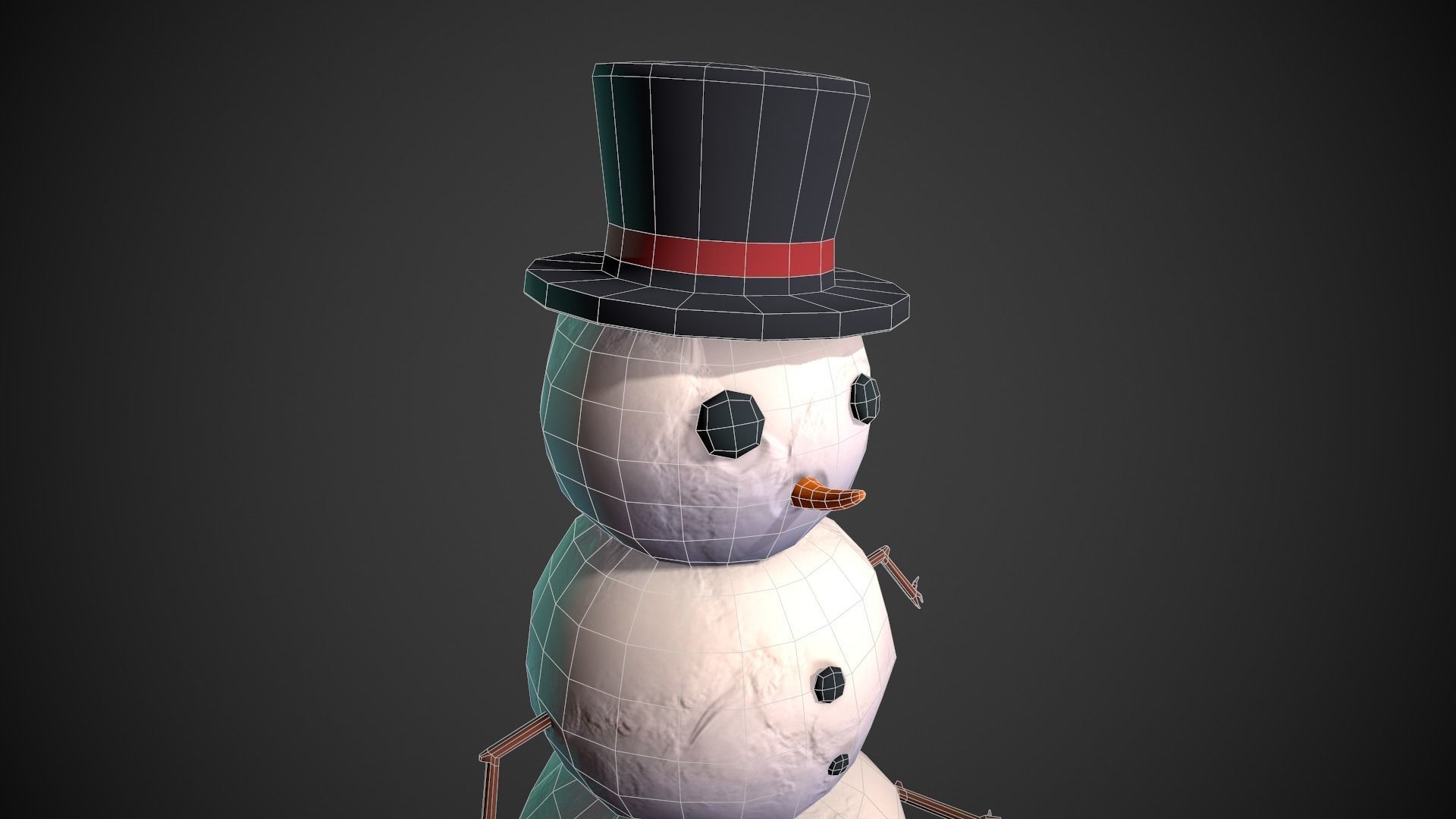 3D model Tall Snowman VR / AR / low-poly | CGTrader