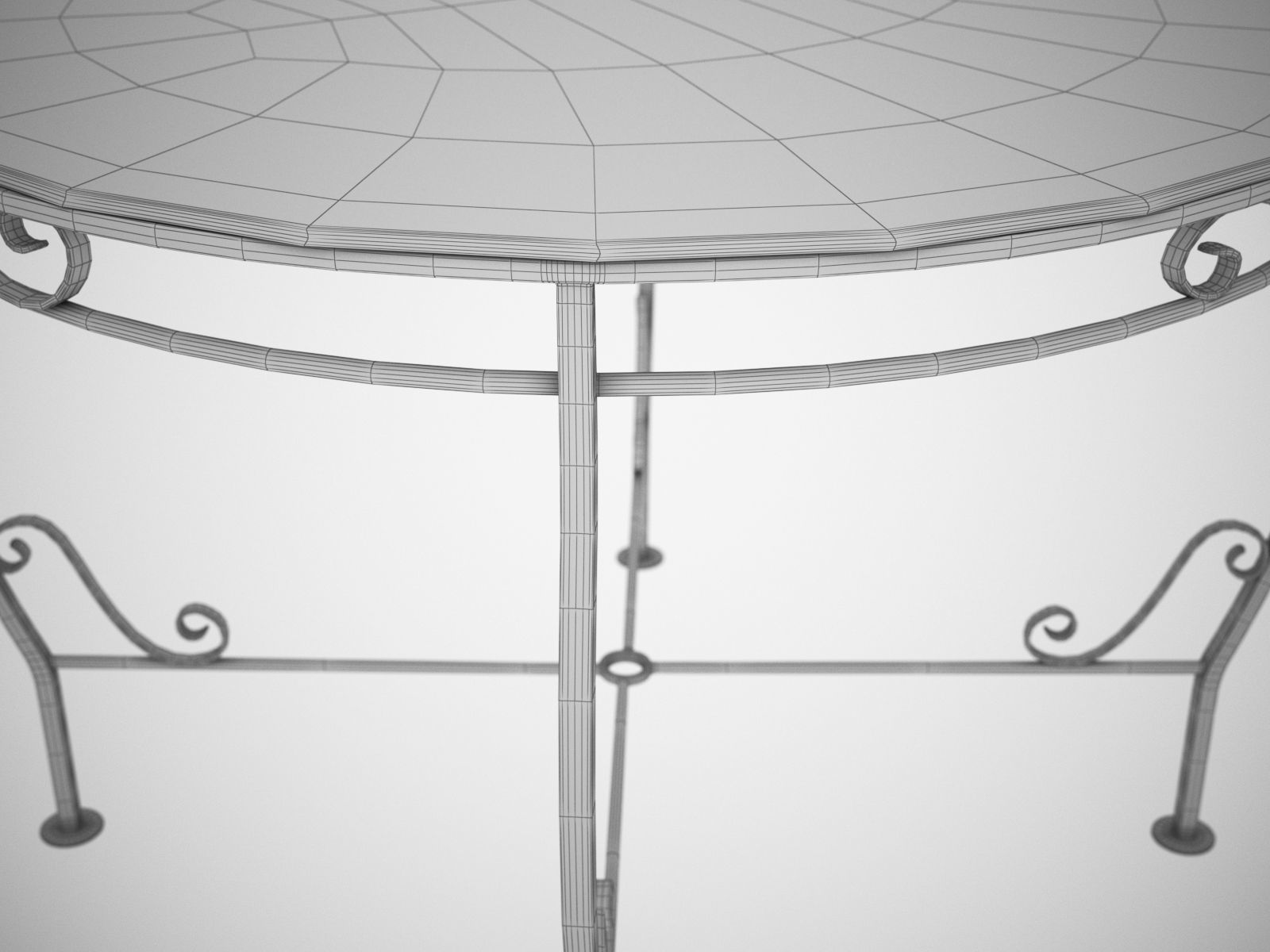 Vintage Wrought Iron Table 3D model | CGTrader