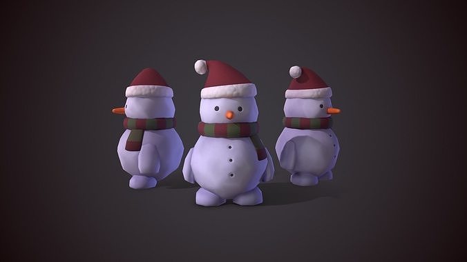 3D model Snowman Christmas VR / AR / low-poly | CGTrader