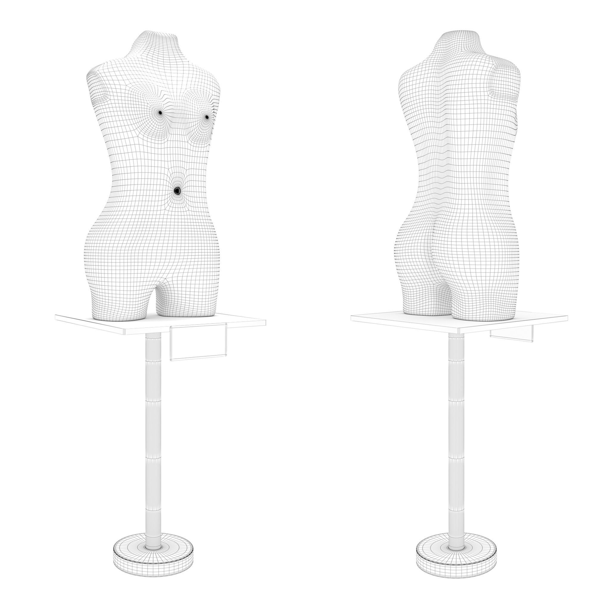 Sculpture of a female torso 3D model | CGTrader