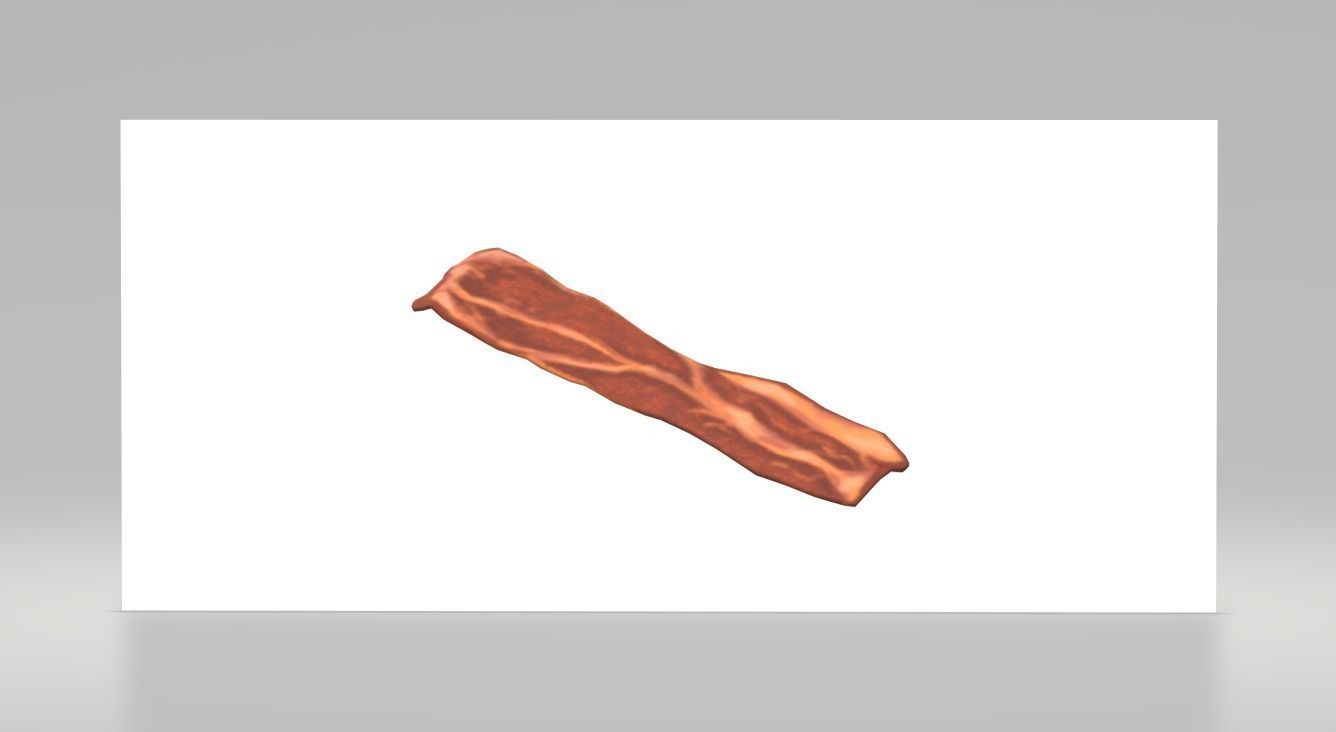 Bacon piece of 3D model 3D printable | CGTrader