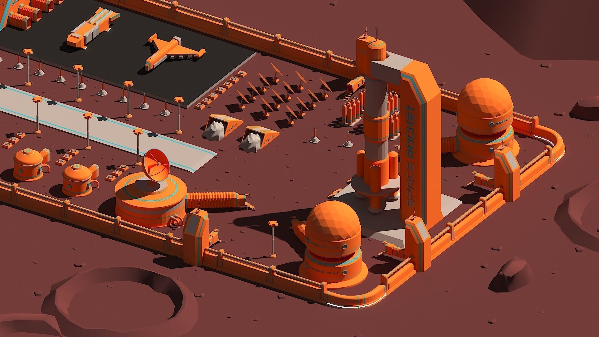 3D model LOW POLY SPACE BIG PACK UNITY AND FBX - PLEXUS GAME ASSETS VR ...