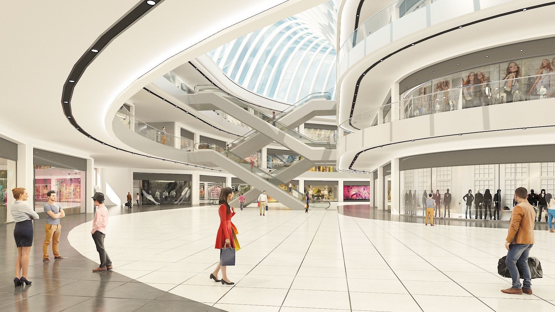 Shopping Centre 3 - Interior and Exterior 3D model | CGTrader