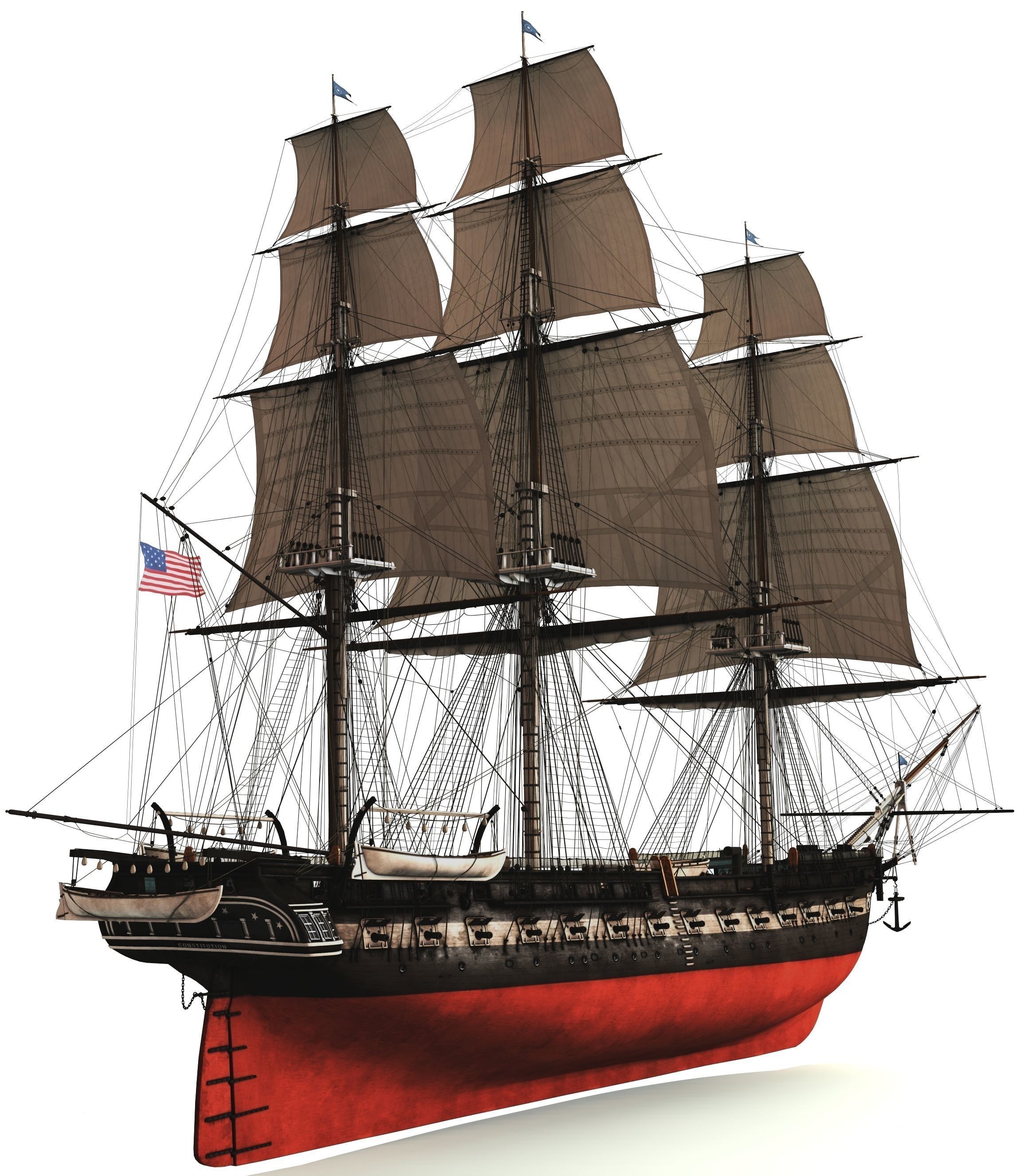 USS Constitution 3D model | CGTrader