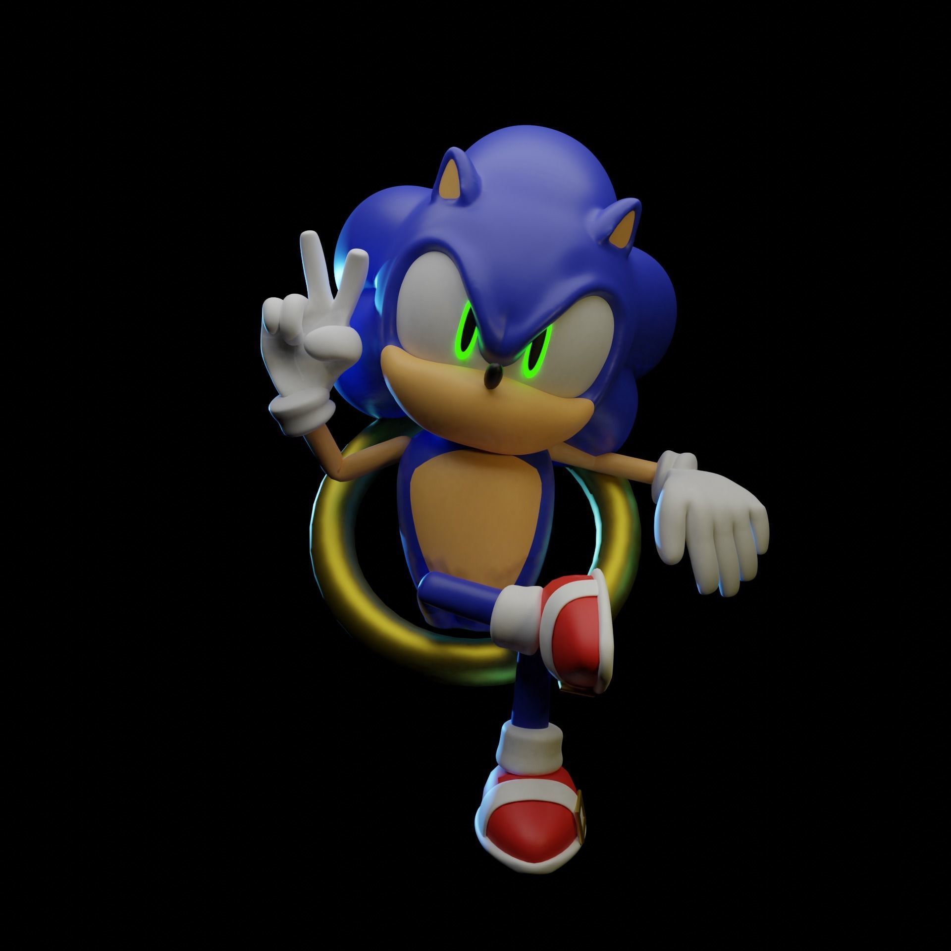 Sonic the Hedgehog 3D model rigged | CGTrader