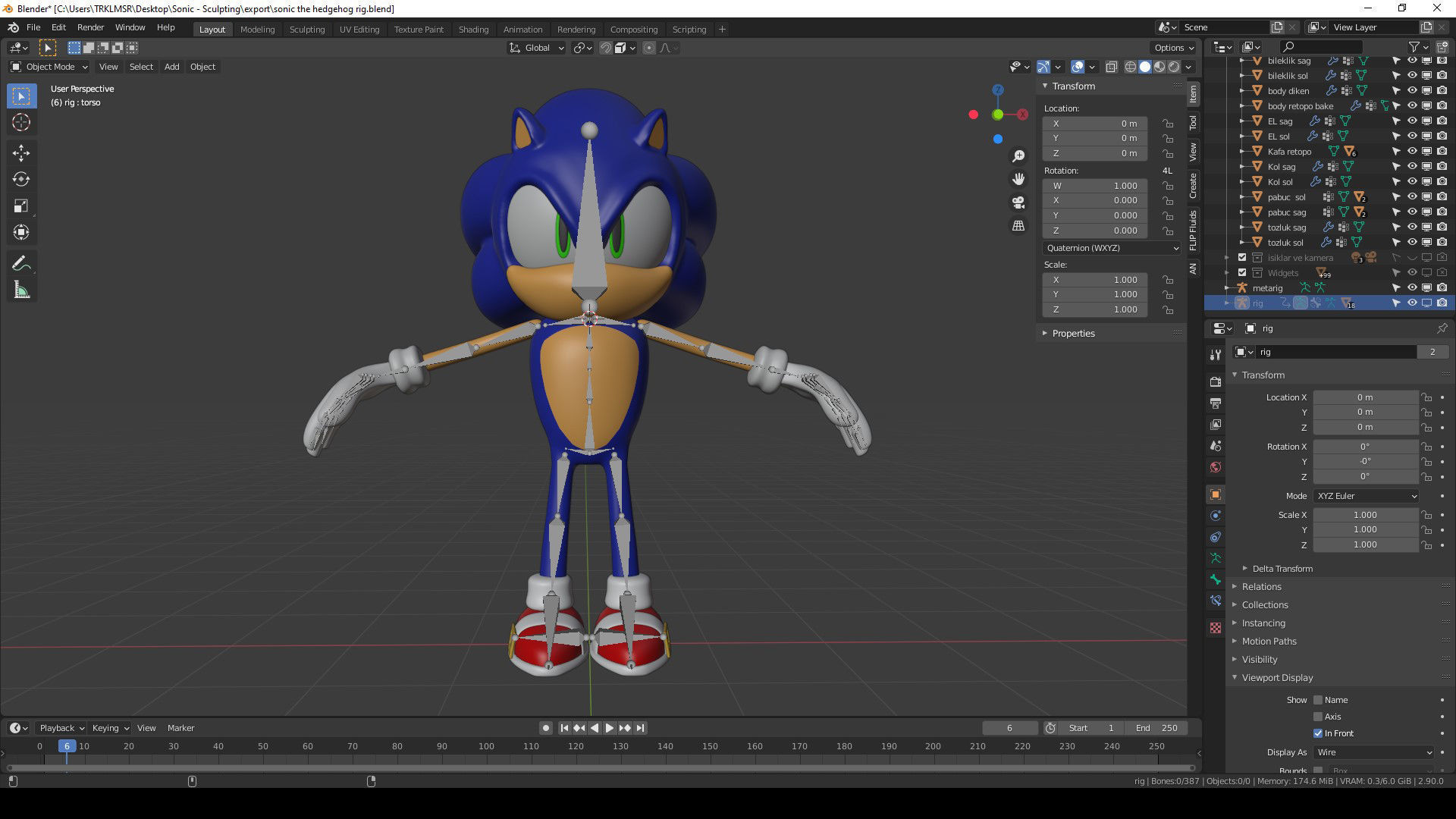 Sonic the Hedgehog 3D model rigged | CGTrader