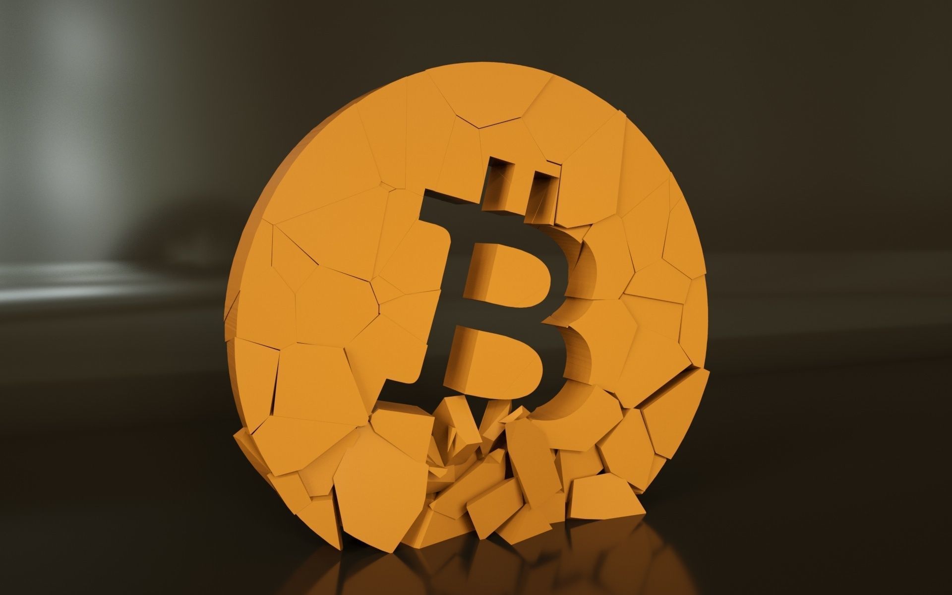 Broken bitcoin 3D model | CGTrader