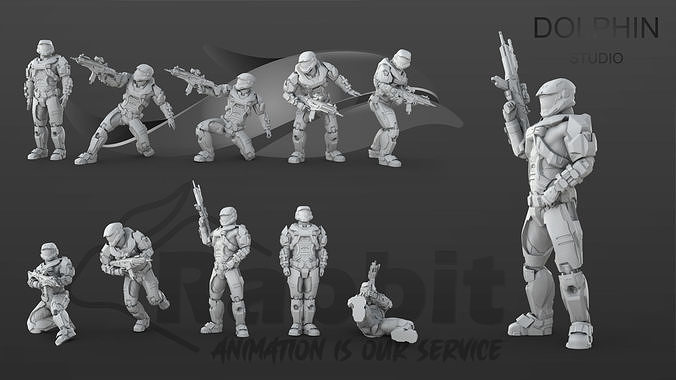 Halo Spartan IV Figure Set 01 3D model 3D printable | CGTrader