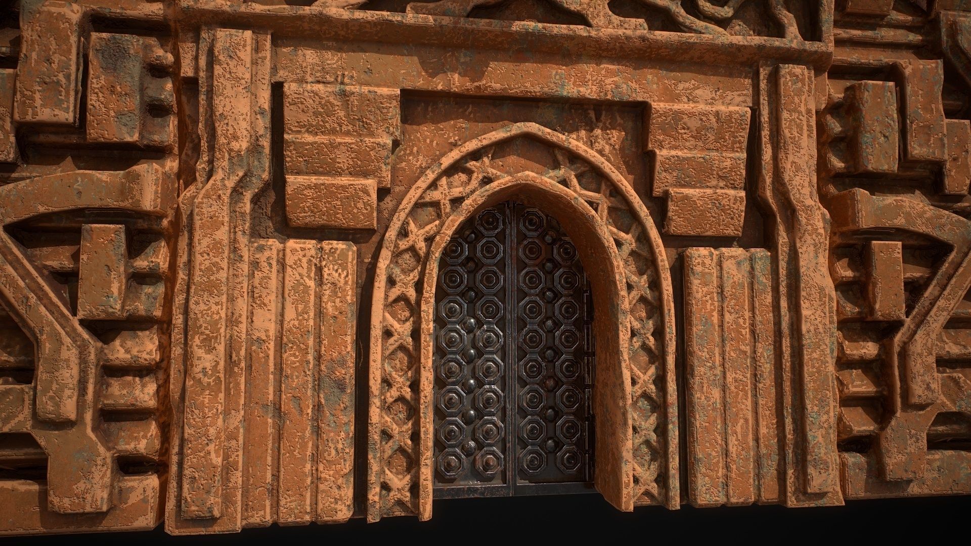 3D model Fantasy castle gate and wall modular VR / AR / low-poly | CGTrader