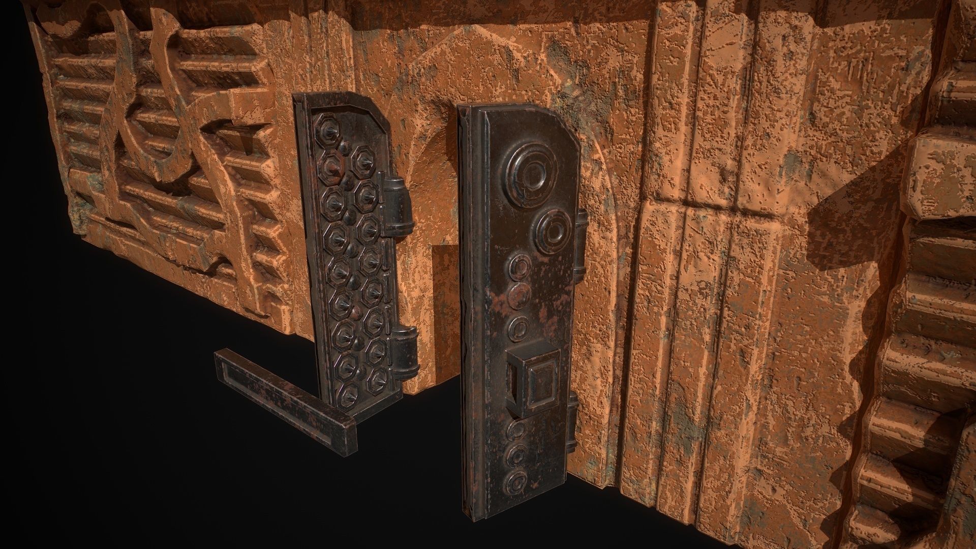 3D model Fantasy castle gate and wall modular VR / AR / low-poly | CGTrader