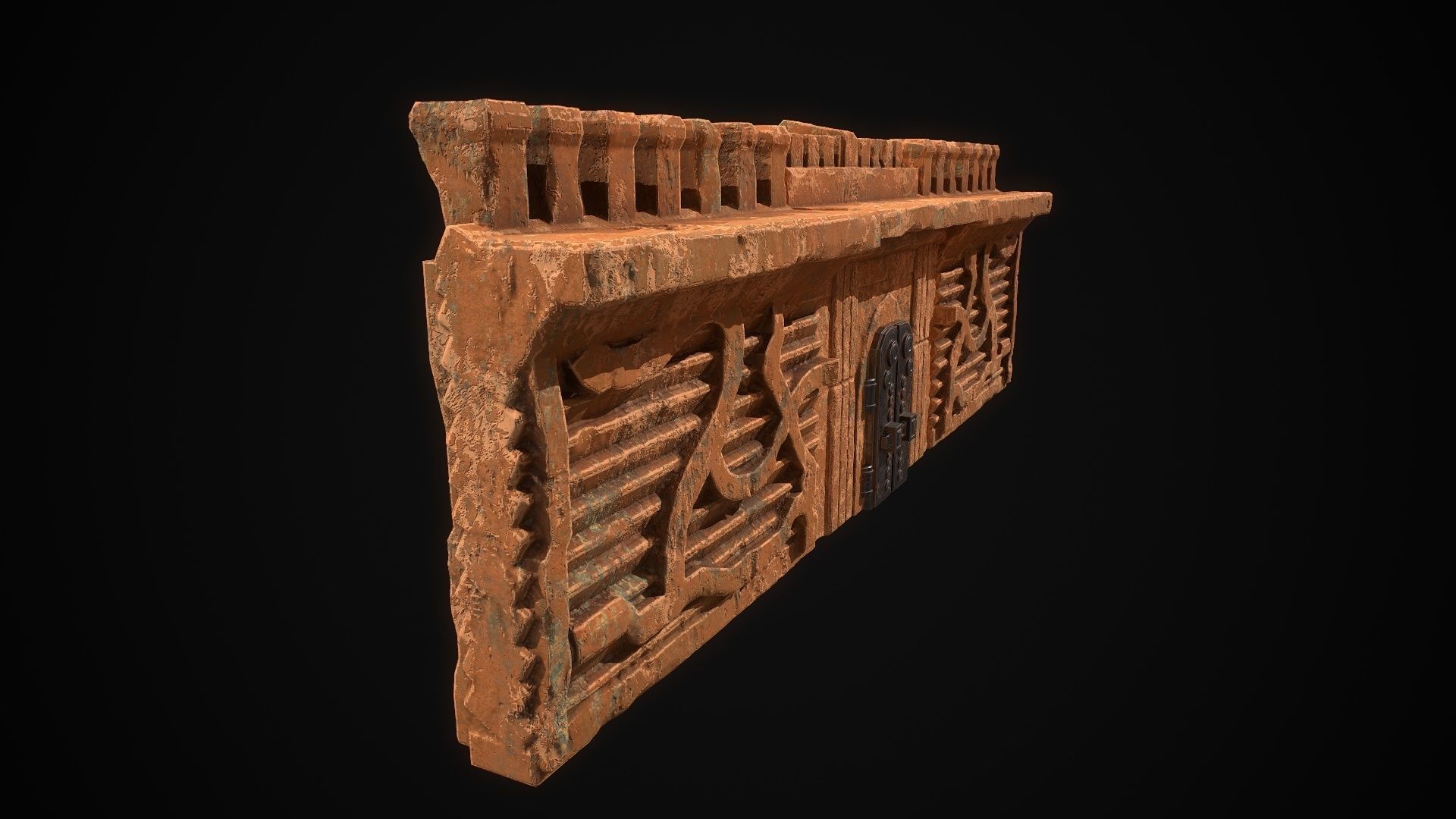 3D model Fantasy castle gate and wall modular VR / AR / low-poly | CGTrader