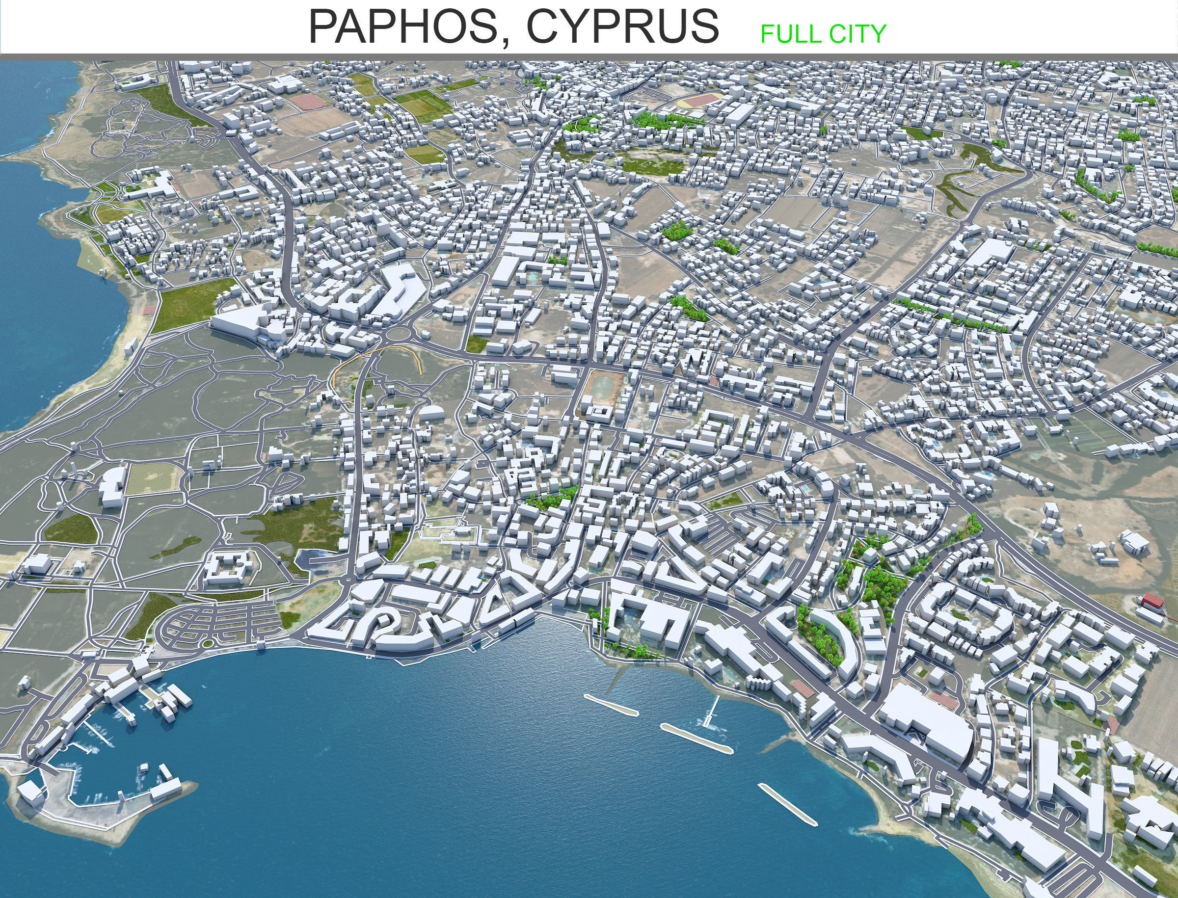 3D model Paphos City Cyprus VR / AR / low-poly | CGTrader