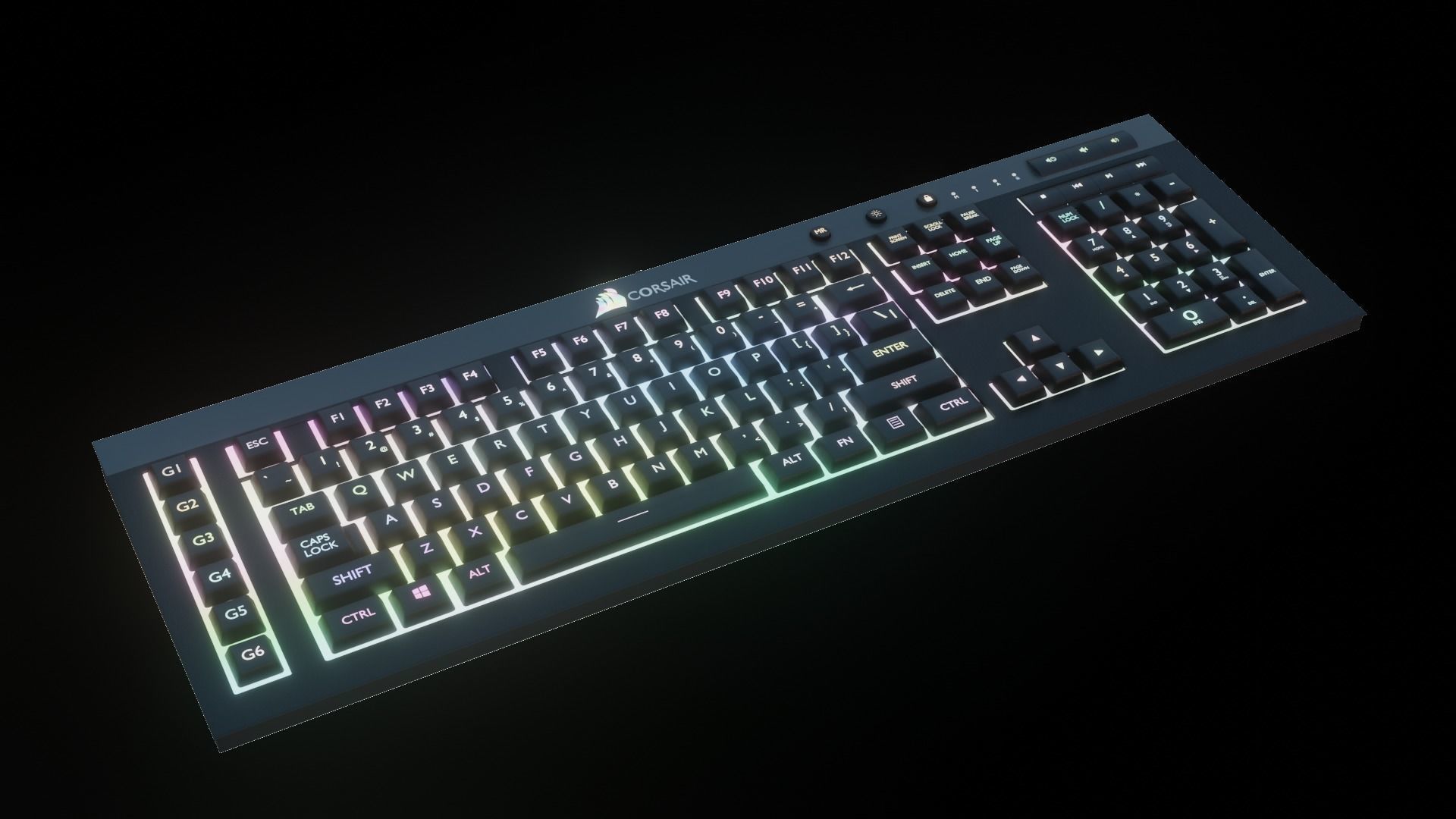 Corsair K55 RBG gaming keyboard 3D model | CGTrader
