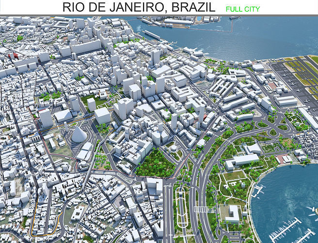 3D model Rio de Janeiro Full City Brazil VR / AR / low-poly | CGTrader