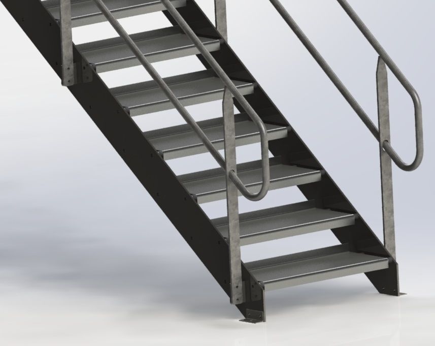 Industrial Staircase Assembly 3D model | CGTrader