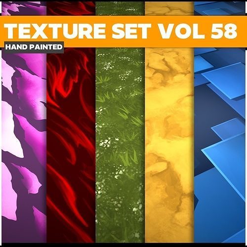 Texture Surface Vol 58 - Game PBR Textures VR / AR / low-poly | CGTrader