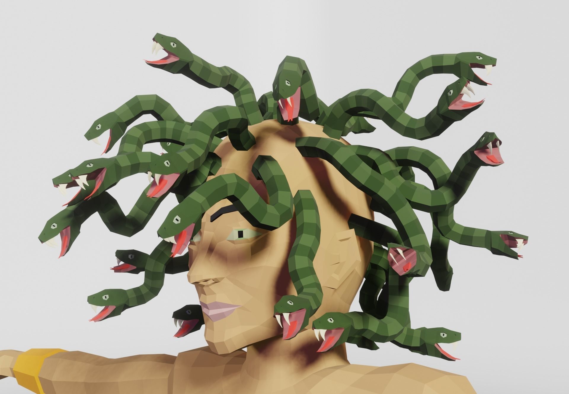 3D model low poly 3d medusa - rigged VR / AR / low-poly rigged | CGTrader
