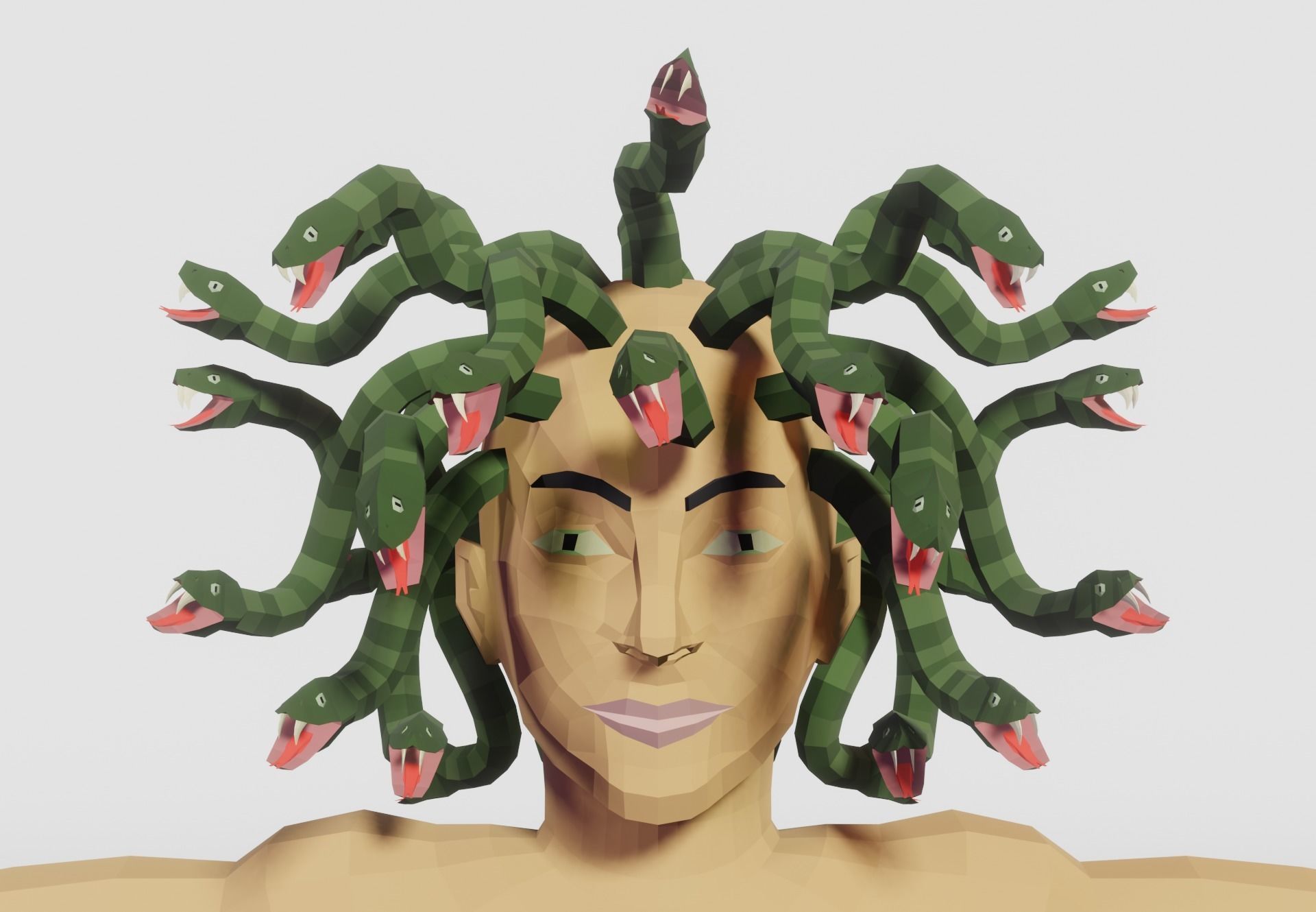 3D model low poly 3d medusa - rigged VR / AR / low-poly rigged | CGTrader