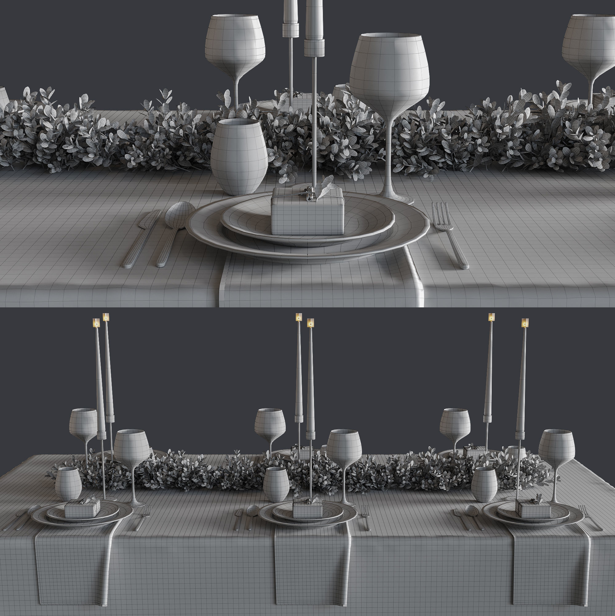 Decoration for table set 3D model 3D model | CGTrader
