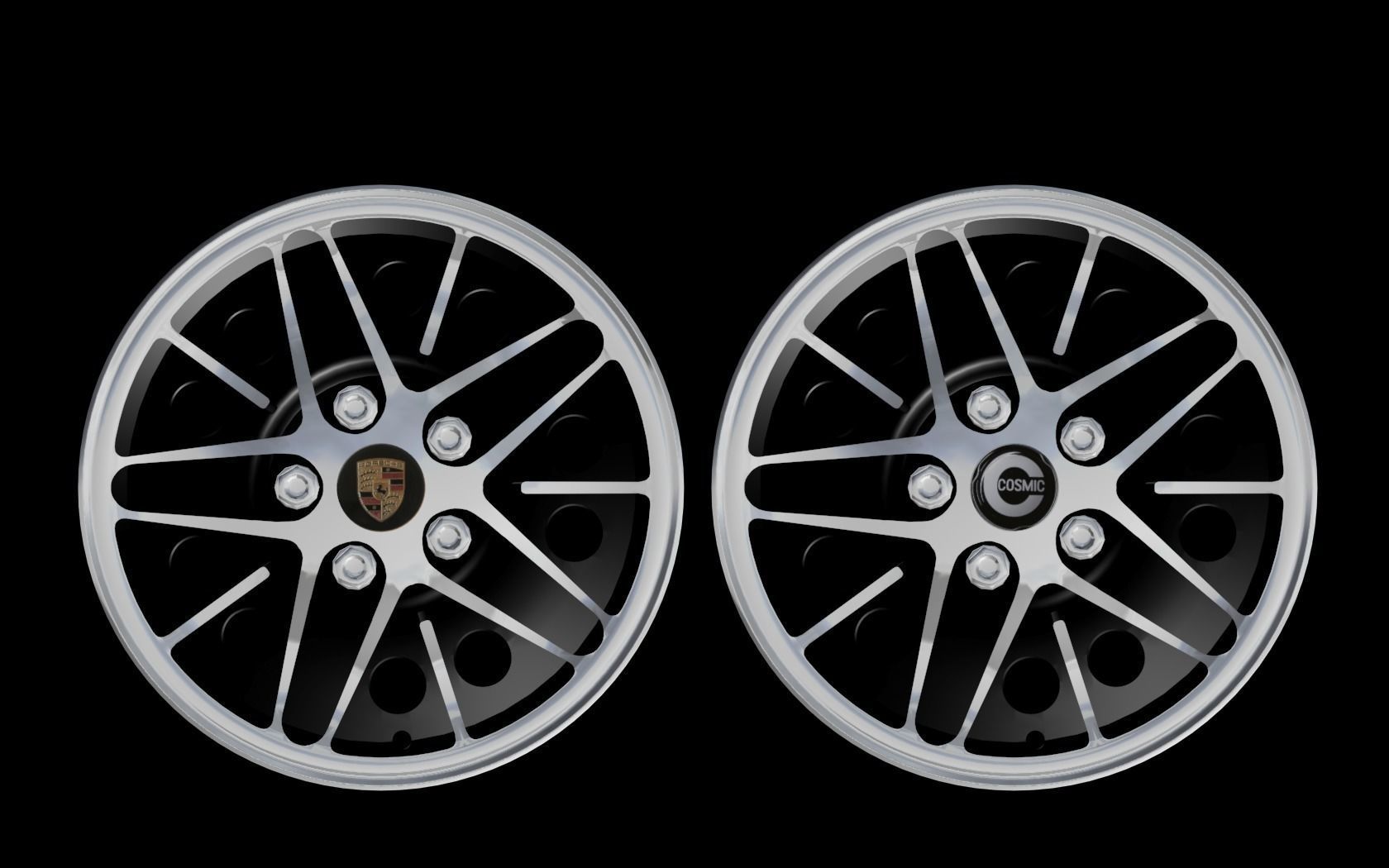 3D model True stylish Light-Alloy Porsche Cosmic rims VR / AR / low ...