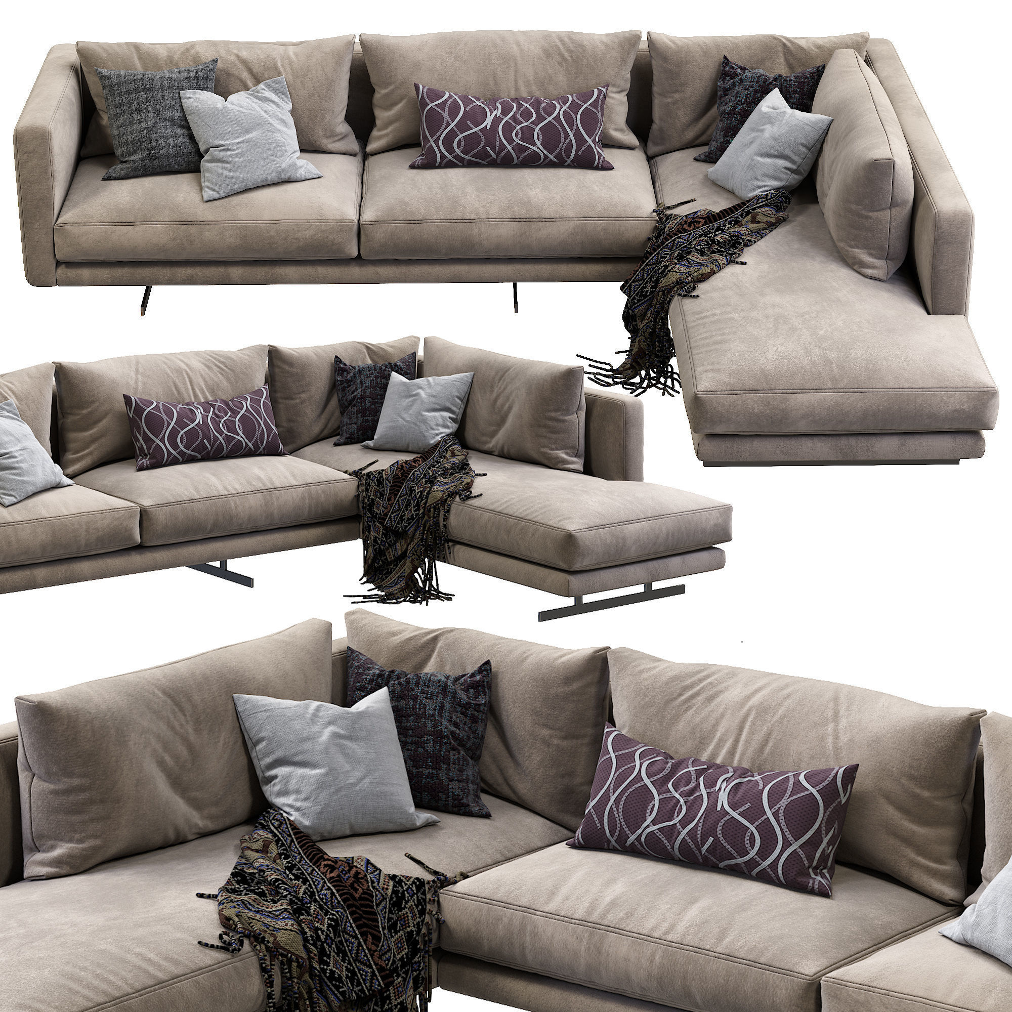 DEE DEE SECTIONAL SOFA BY BERTO 3D model | CGTrader