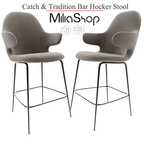 Catch And Tradition Bar Stool 3D model | CGTrader