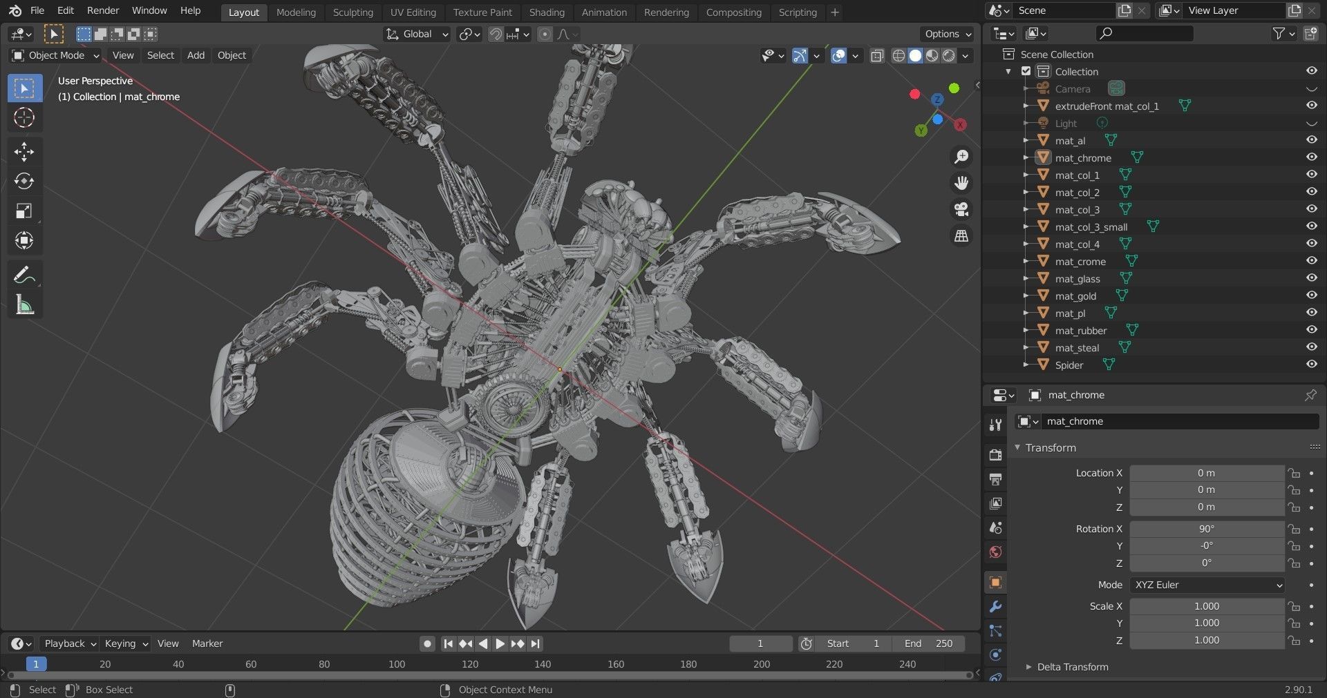 Mechanical spider 3D model | CGTrader