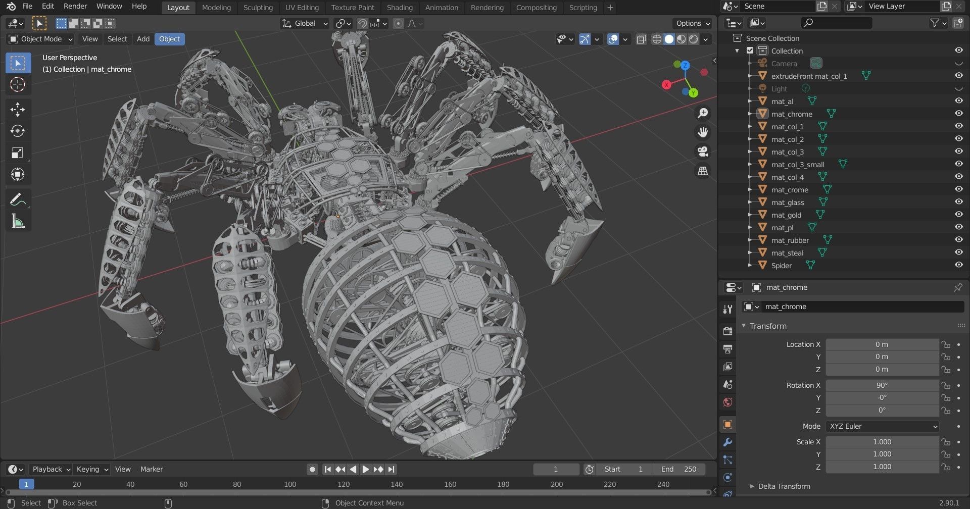 Mechanical spider 3D model | CGTrader