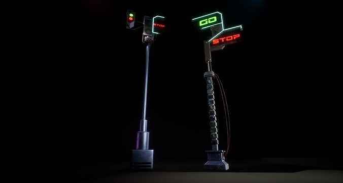 Cyberpunk Signals Game-Ready free VR / AR / low-poly 3D model | CGTrader