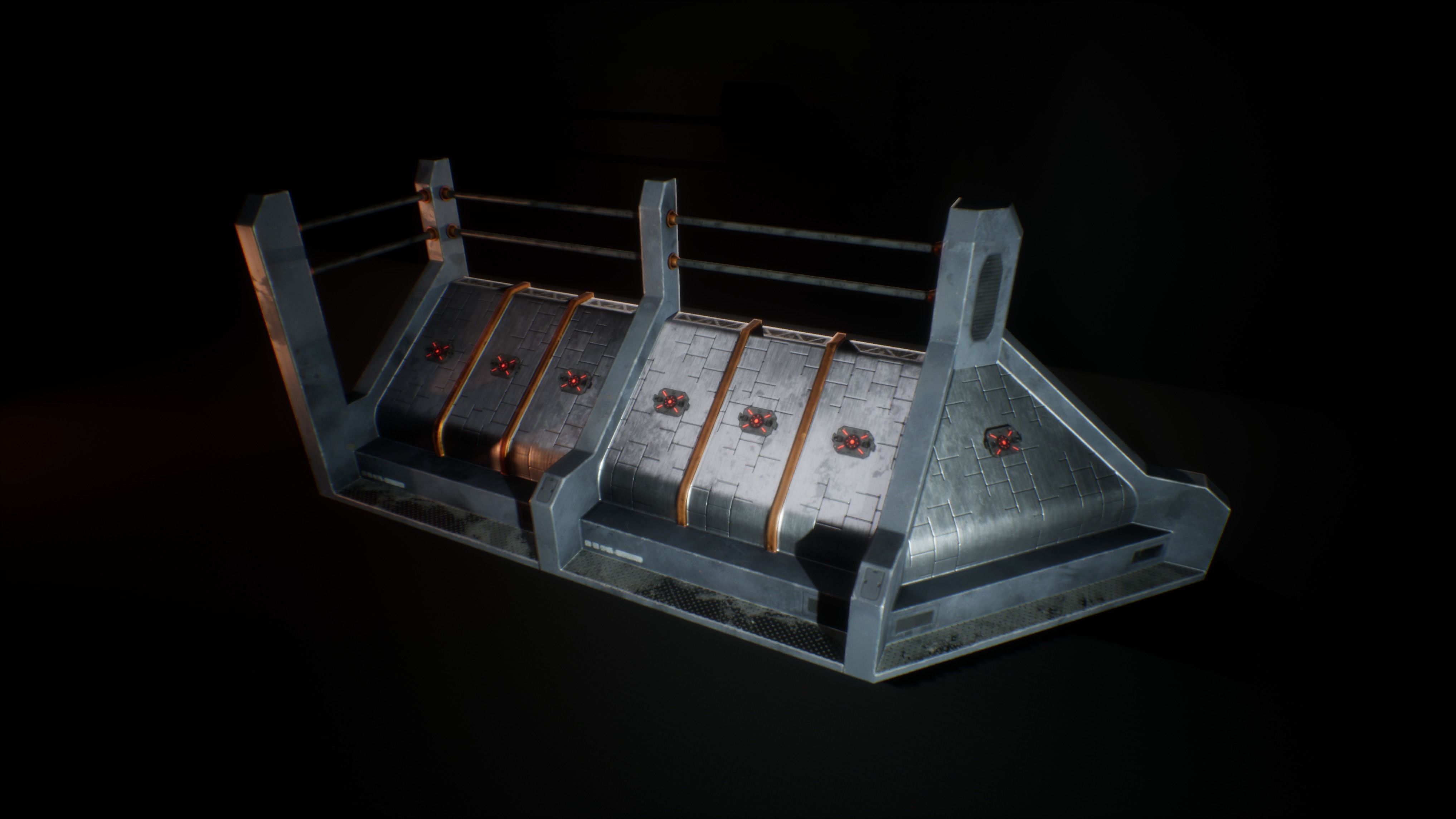 3D model Cyberpunk Barrier Set Game-Ready VR / AR / low-poly | CGTrader