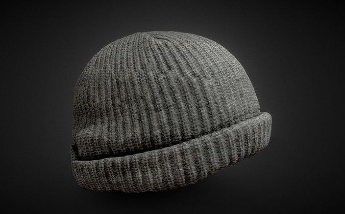 3D model grey wool cap VR / AR / low-poly | CGTrader