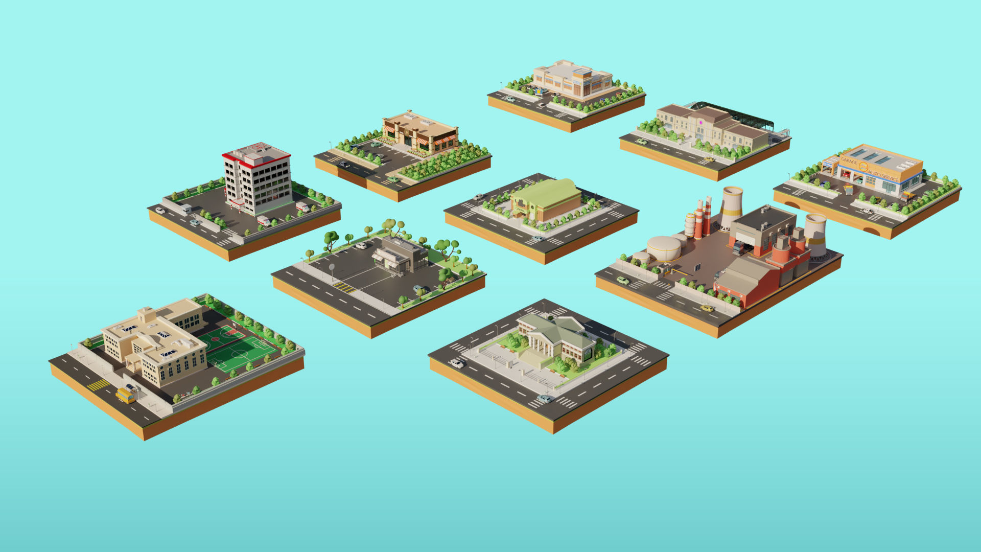 3D model Low Poly Modern City Pack | CGTrader