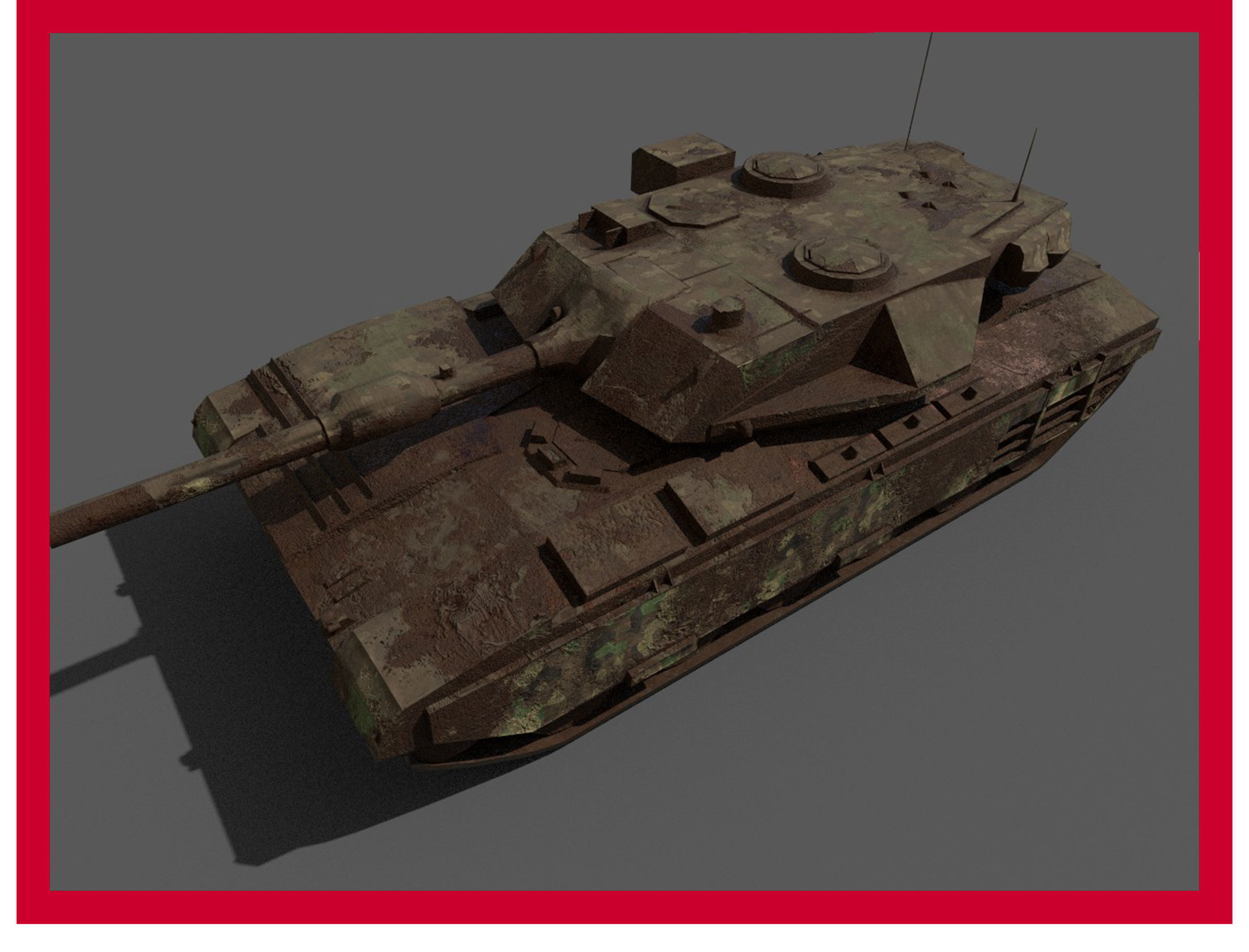 3D model Ruined Wrecked Damaged Destroyed Tank Low Poly Game Ready VR ...