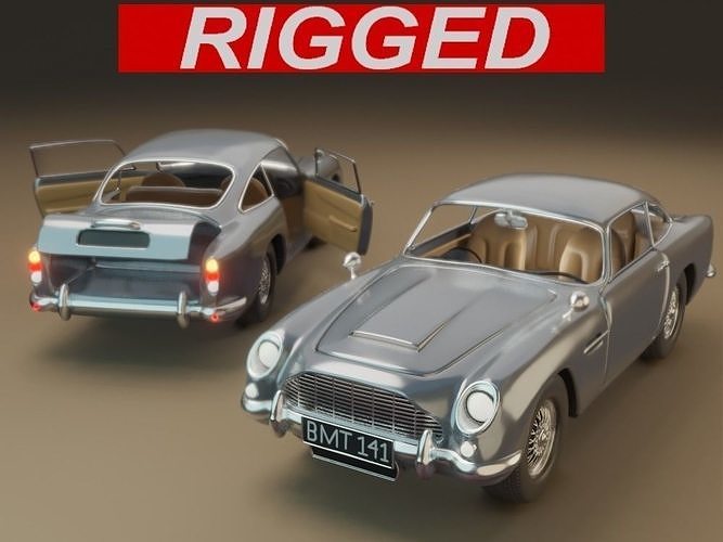 Aston Martin DB5 Car 3D model rigged 3D model rigged | CGTrader
