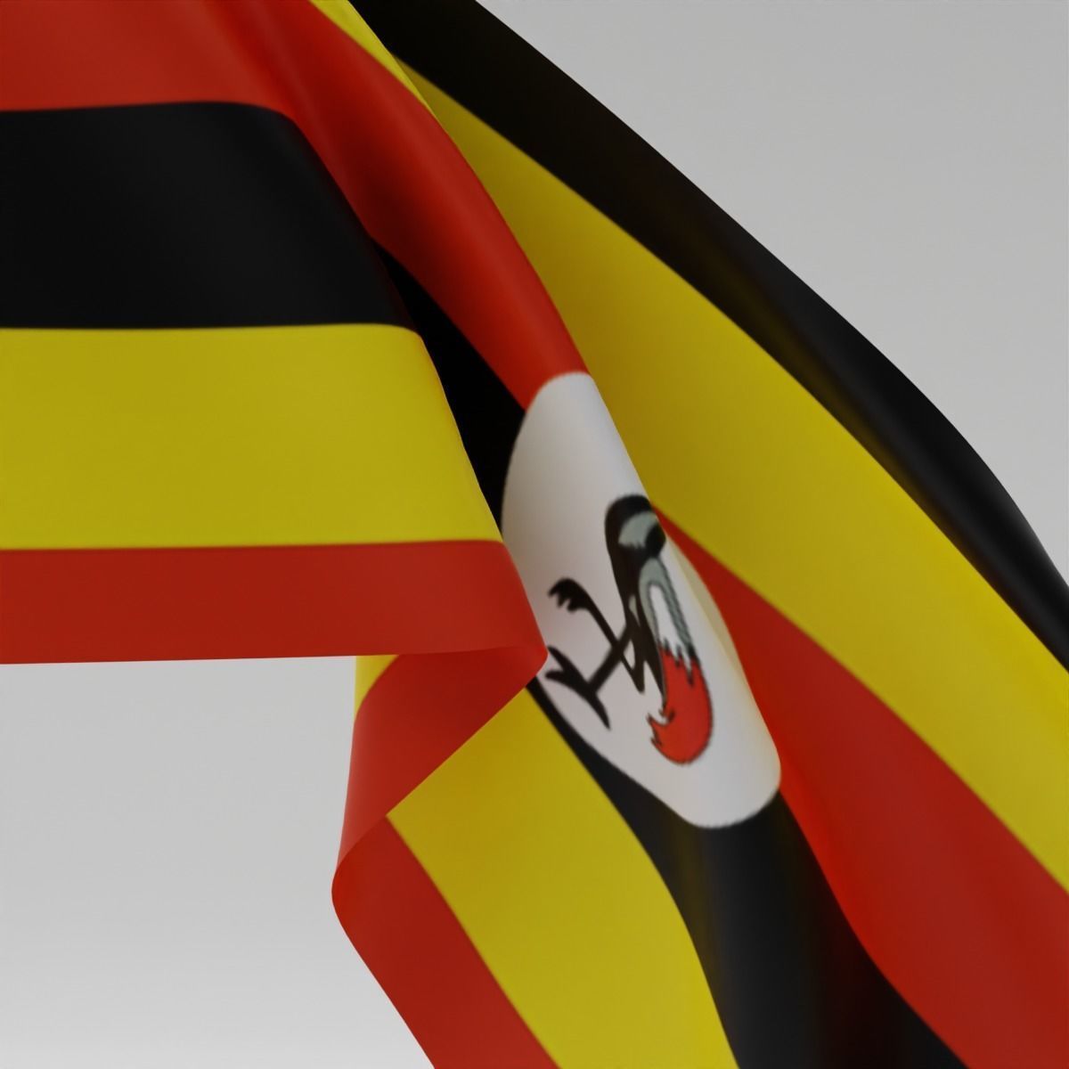 ANIMATED UGANDA FLAG 3D model animated | CGTrader